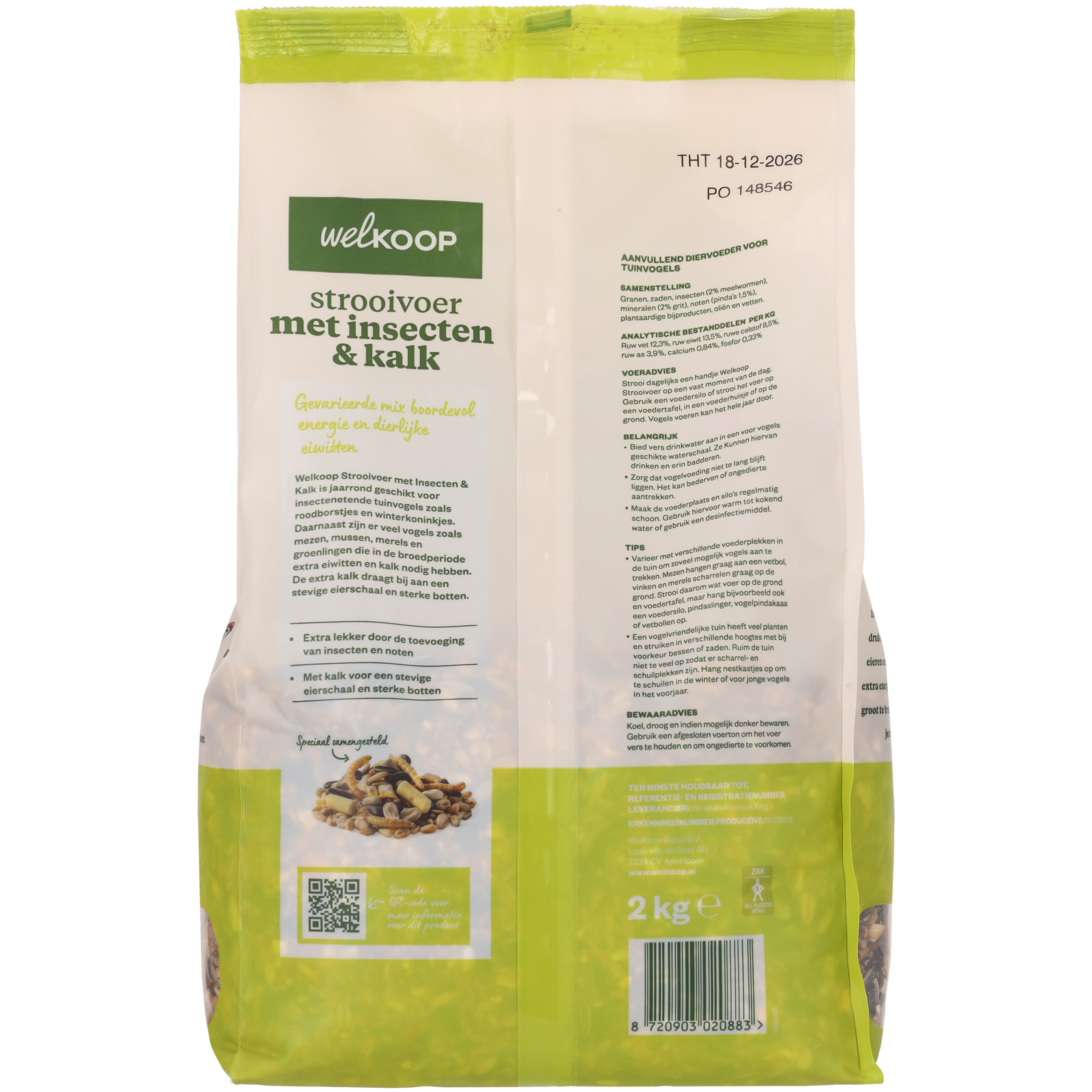 Welkoop - Strooivoer - Tuinvogelvoer - 2 Kilogram - Kalk, insecten ...